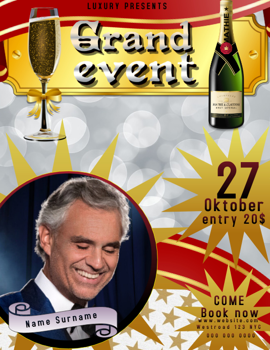 fancy grand event flyer poster Template | PosterMyWall