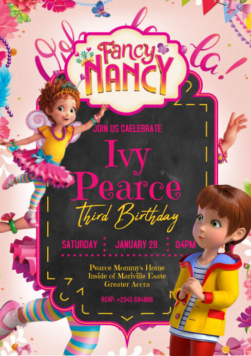 Fancy Nancy Birthday Invitation Template | PosterMyWall