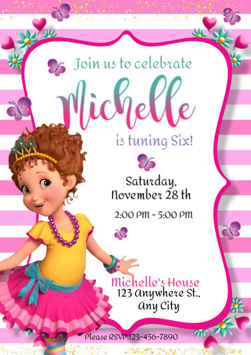 Fancy Nancy Invitation Birthday Party Template | PosterMyWall