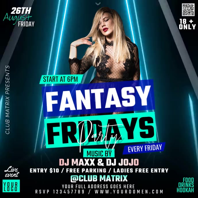 Copy of FANTACY FRIDAY PARTY | PosterMyWall