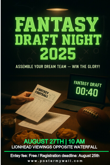 Copy of Fantasy draft night 2025 flyer | PosterMyWall