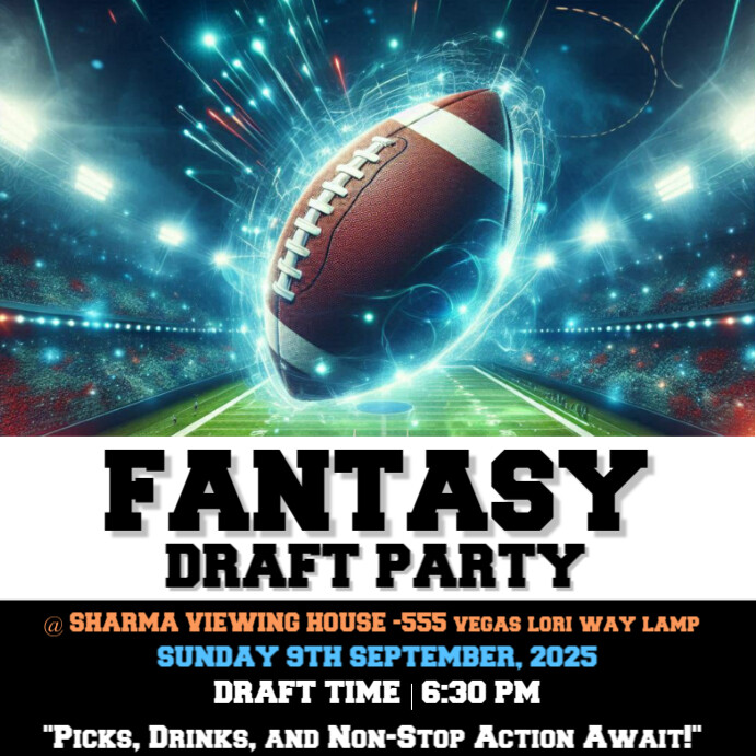 Copy of Fantasy draft party | PosterMyWall