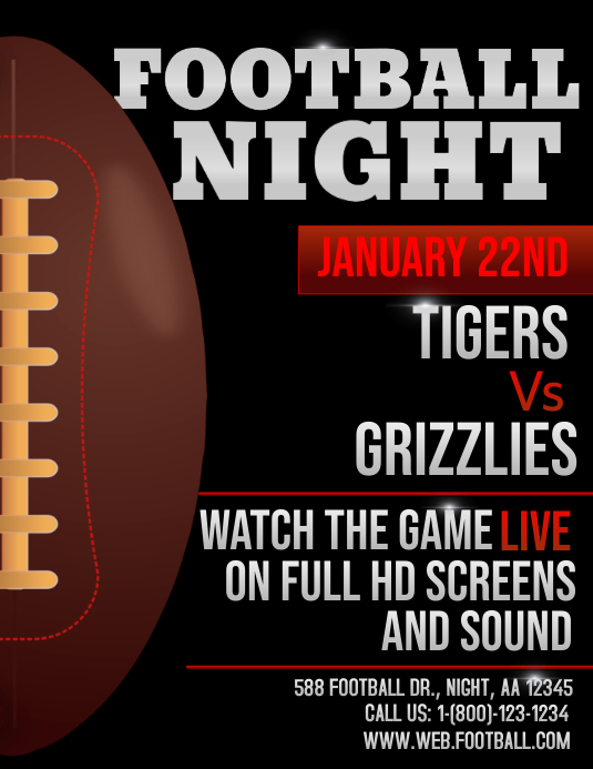 Football Night Template | PosterMyWall