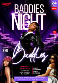 Baddies Night Party Flyer Template | PosterMyWall