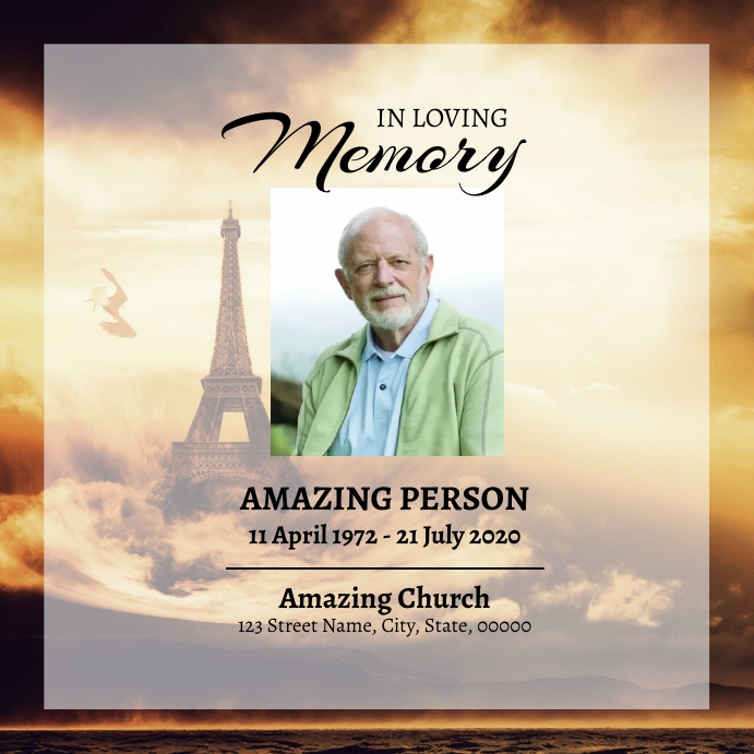 Fantasy Funeral Instagram post templat Template | PosterMyWall