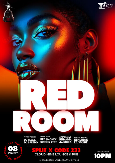 Copy of Fantasy Naughty Red Room Club Event Flyer A4 | PosterMyWall
