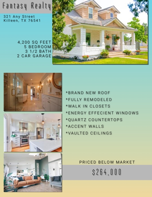 Fantasy Realty Flyer Template | PosterMyWall