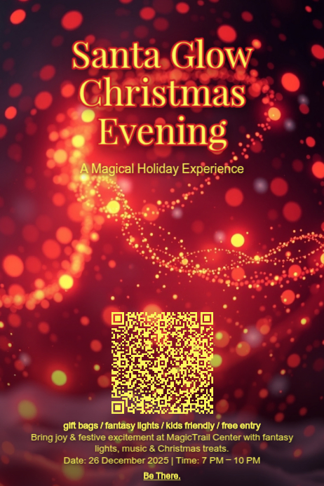 Fantasy Santa-Glow Christmas Poster Template | Magical Holiday Event ...