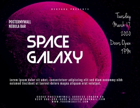 Space Galaxy Landscape Size Flyer Template | PosterMyWall