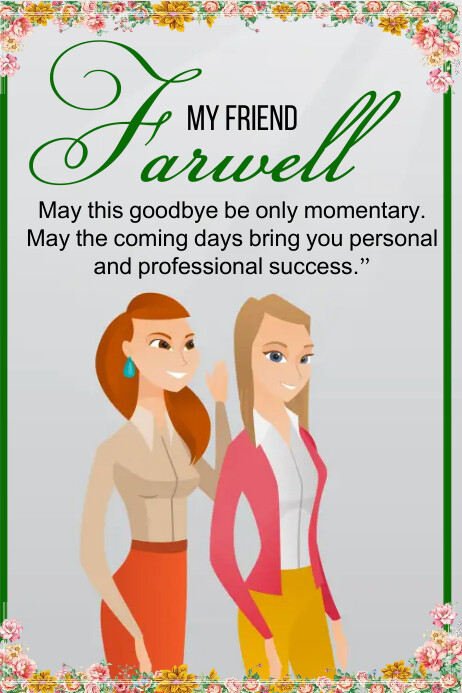 Farewell greeting card template design | PosterMyWall