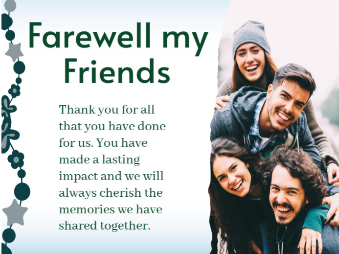 Plantilla de Farewell my friends | PosterMyWall