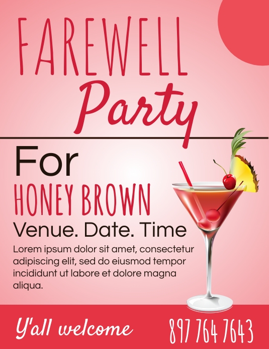 Farewell Party Flyer Template | PosterMyWall