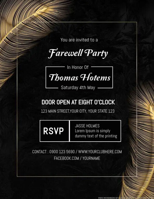 Plantilla de FAREWELL PARTY FLYER DESIGN | PosterMyWall