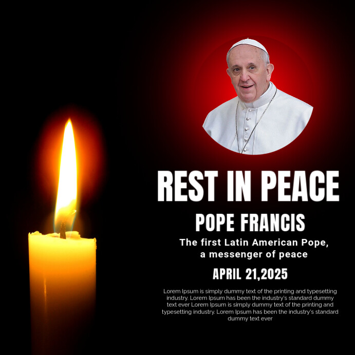 Plantilla de farewell pope francis | PosterMyWall