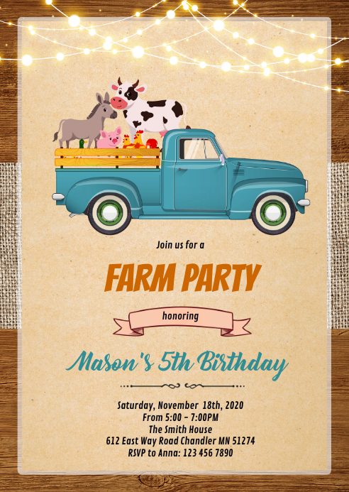 Farm animals invitation Template | PosterMyWall