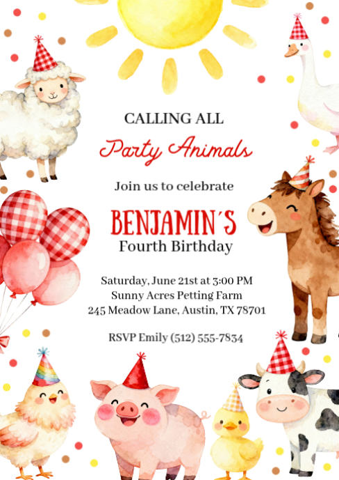 Farm Birthday invitations Boy Template | PosterMyWall