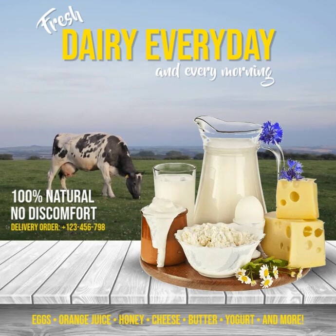 Farm Fresh Dairy Post - Dairy Flyer - Farm Pr Template | PosterMyWall