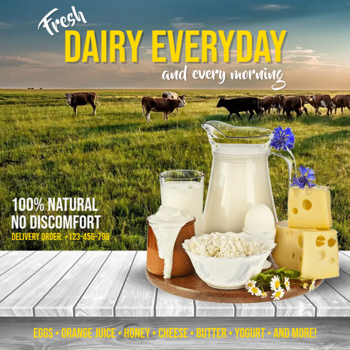 Farm Fresh Dairy Post - Dairy Flyer - Farm Pr Template | PosterMyWall