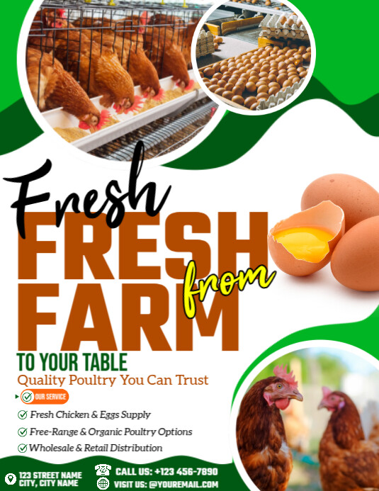 Plantilla de Farm Fresh Poultry You Trust | PosterMyWall