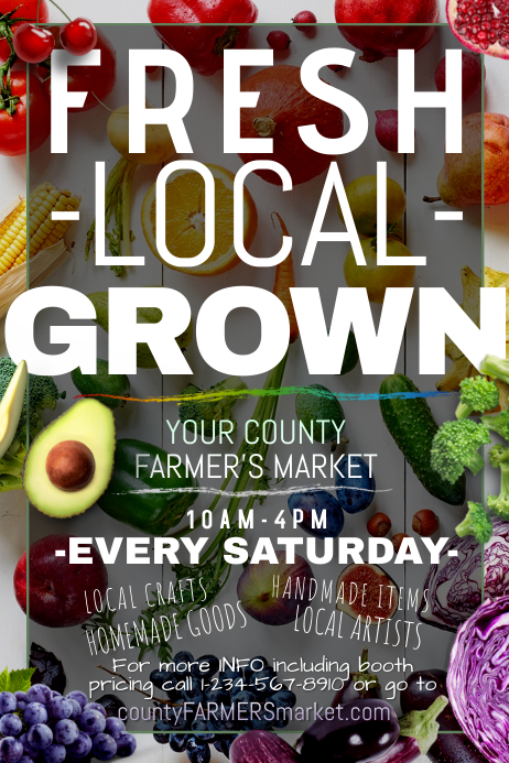 Farmer Market Local Produce Veggie Fruit Food Template | PosterMyWall