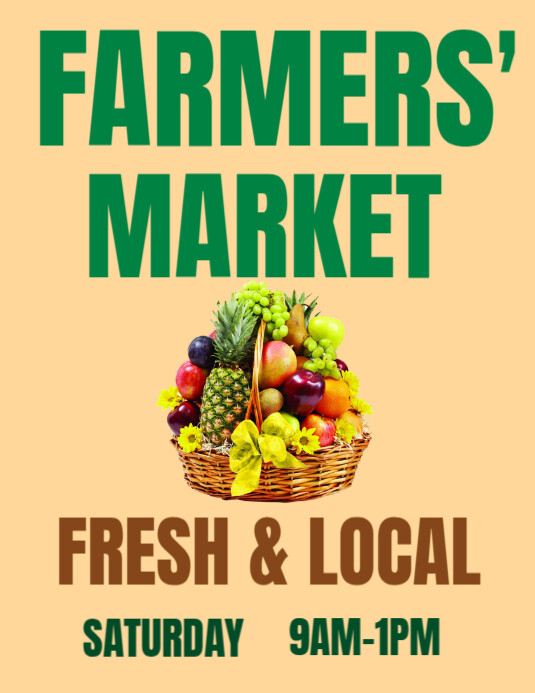 Farmers' Market Poster – Fresh & Local Produce Template | PosterMyWall