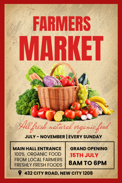 Farmers market poster Template | PosterMyWall