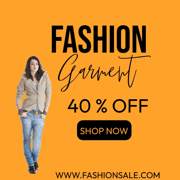 Plantilla de FASHION GARMENT SALE 40 % OFF TEMPLATE | PosterMyWall