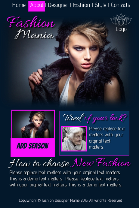 Fashion Mania Website Template | PosterMyWall