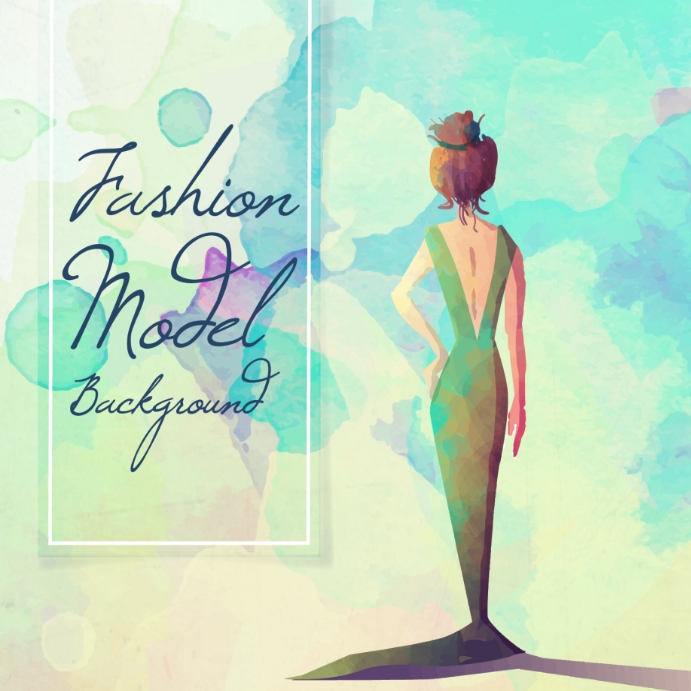 Copy of Fashion model with watercolor background | PosterMyWall