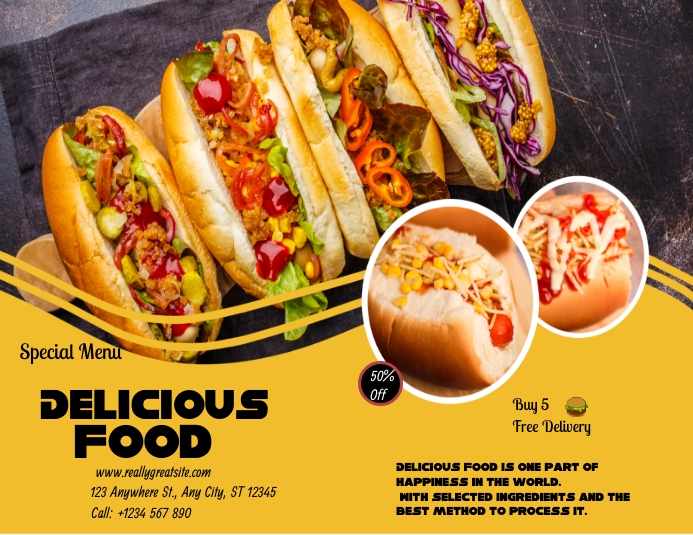 fast food ad flyer (1) Template | PosterMyWall