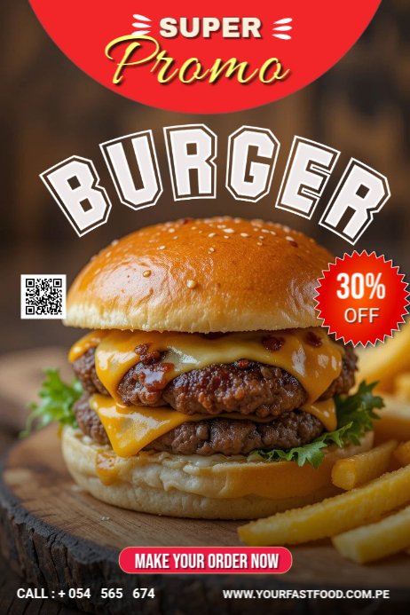 Modèle fast Food cheeese Burger Poster | PosterMyWall