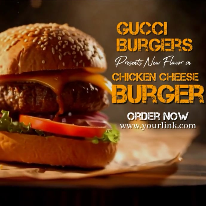 Fast Food Chicken Cheese Burger Ad Video Template | PosterMyWall