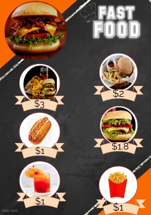 FAST FOOD Template | PosterMyWall