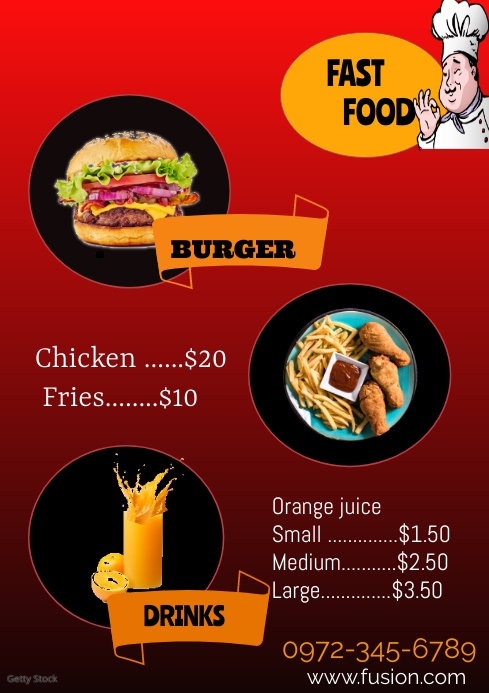 FAST FOOD Template | PosterMyWall