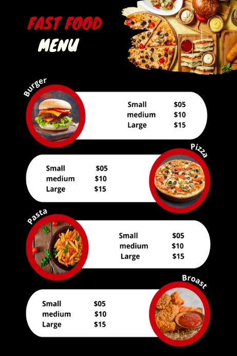 Fast food manu Template | PosterMyWall