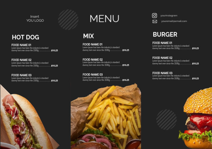 Fast Food Menu Template | PosterMyWall