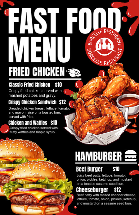 Fast Food Menu Template | PosterMyWall