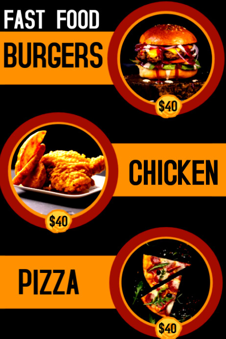 Fast Food Menu Poster Template | PosterMyWall