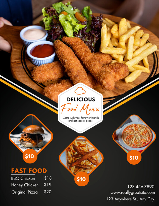 FAST FOOD MENU RESTAURANT TEMPLATE | PosterMyWall