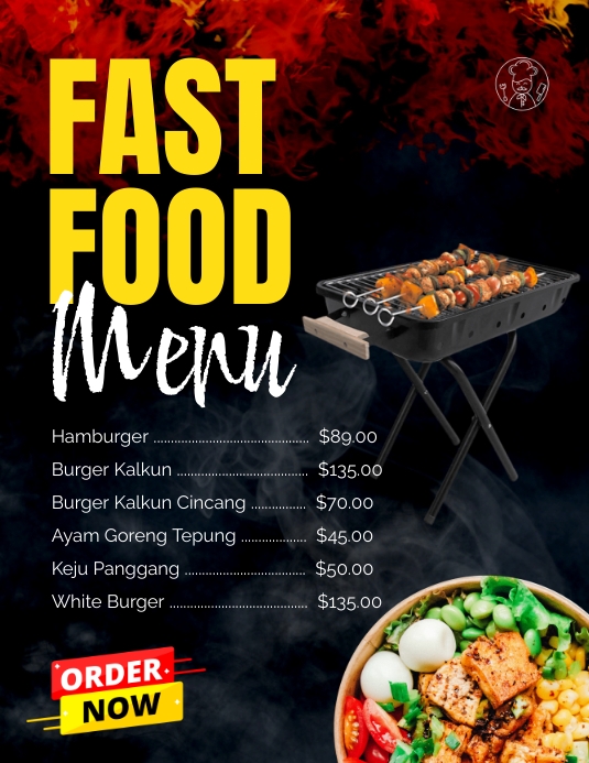 Fast Food Menu Template | PosterMyWall