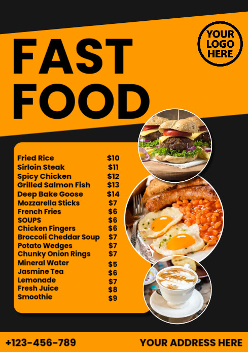 Fast food menu template | PosterMyWall