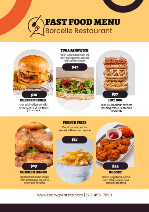 fast food menu template | PosterMyWall