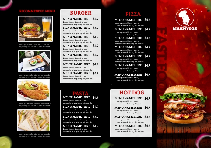 Fast Food Menu Template | PosterMyWall