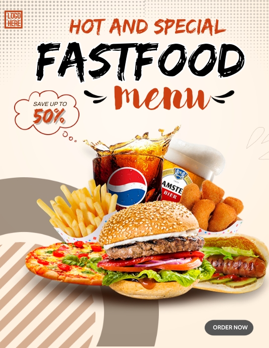 Fast Food Menu Template | PosterMyWall