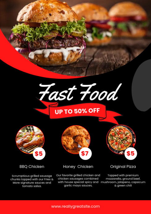 fast food menu template | PosterMyWall