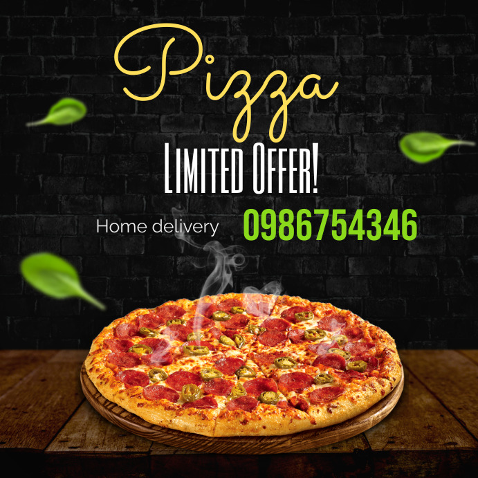 Fast Food Pizza Delivery Service Advertisemen Template | PosterMyWall