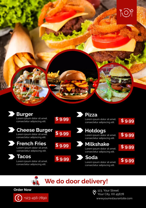 Fast food restaurant Flyer Template | PosterMyWall