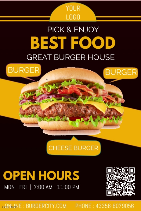 Fast Food Restaurant Table Talker Menu Flyer Template | PosterMyWall