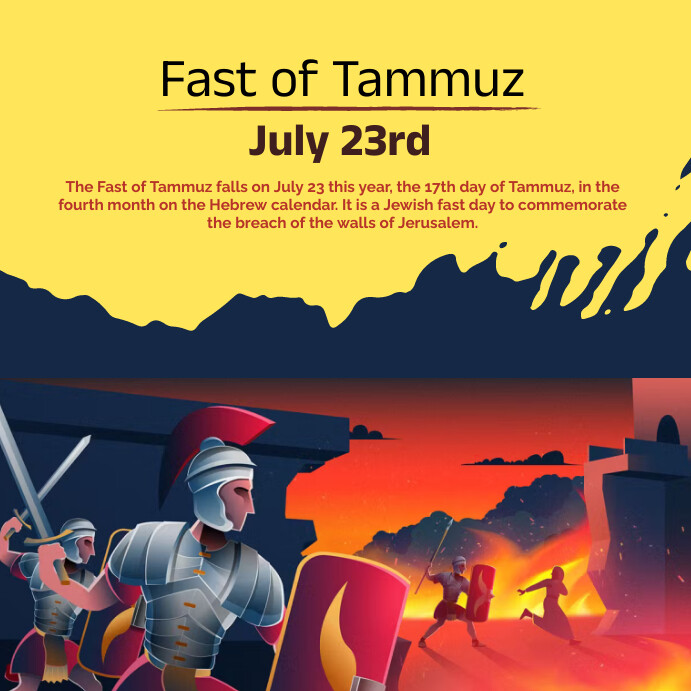 Plantilla de fast of tammuz | PosterMyWall