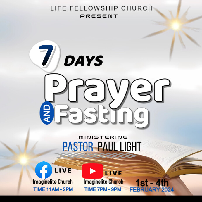 Fasting and prayer church design program Template | PosterMyWall